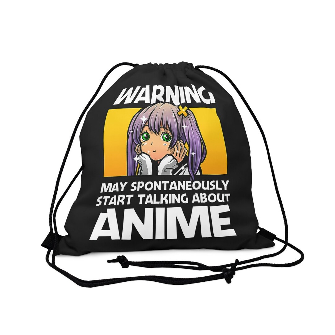 Warning Anime Outdoor Drawstring Bag. Anime Drawstring - Etsy