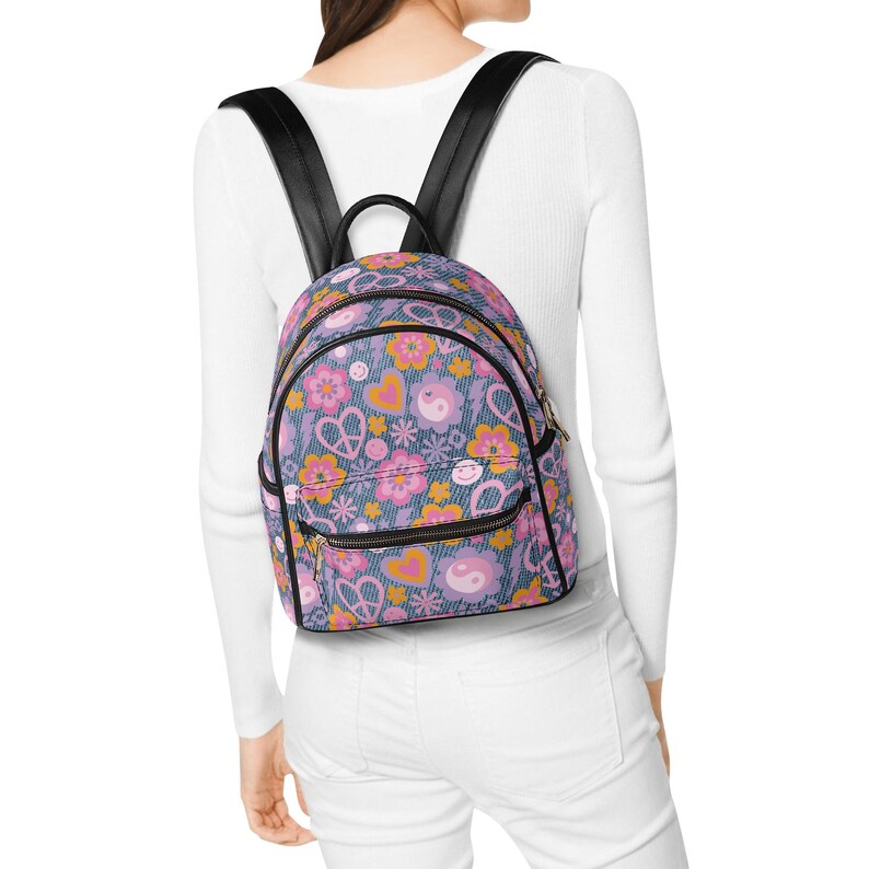 Retro 90s Inspired Small Backpack Purse. Small Backpack. Women Backpack ...