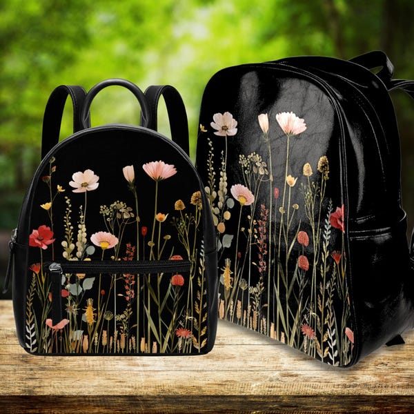 Pu Leather Backpack - Etsy