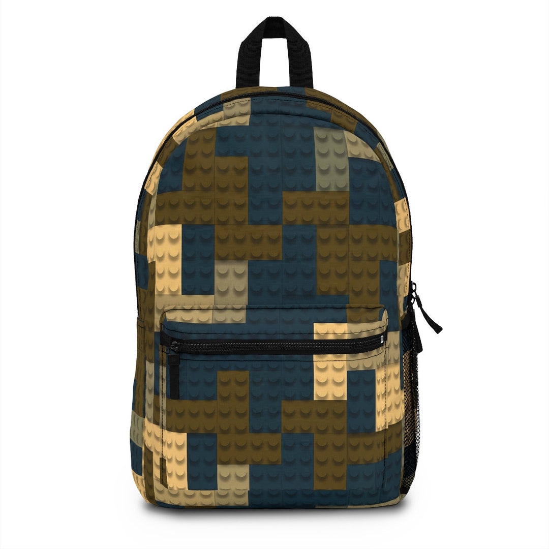 Camo Building Blocks Backpack. Camouflage Bookbag. Backpack With Padded ...
