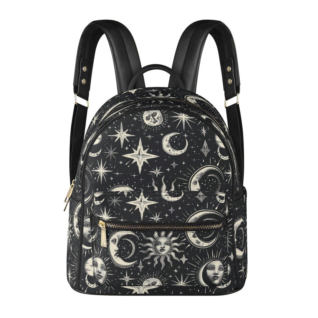 Cosmic Night Backpack Purse: Celestial Print PU Leather Backpack - Etsy