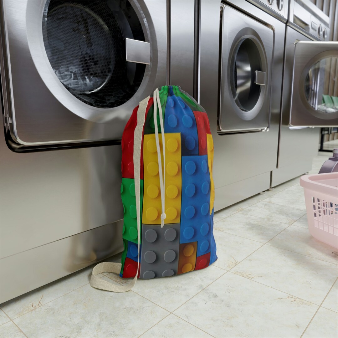 Kids Building Blocks Laundry Bag. Laundry Bag With Strap. Large Laundry ...