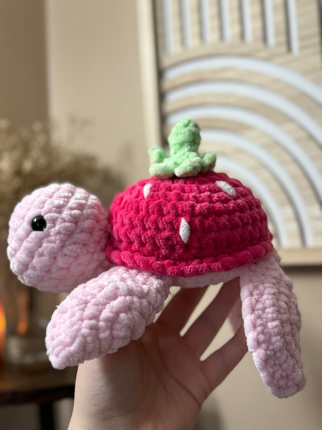 Crochet Strawberry Turtle, Strawberry Turtle Plushie, Amigurumi ...