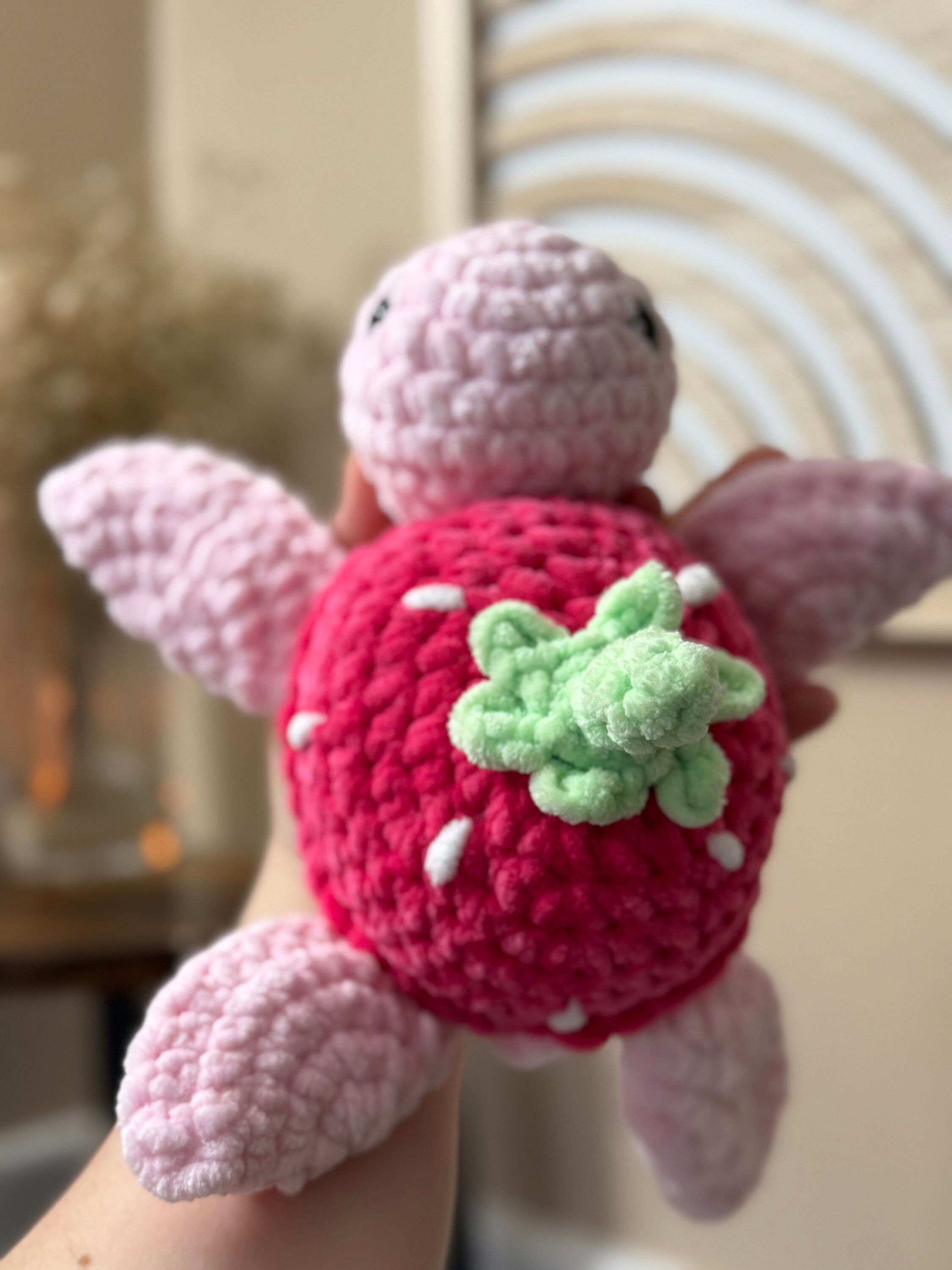 Crochet Strawberry Turtle, Strawberry Turtle Plushie, Amigurumi ...