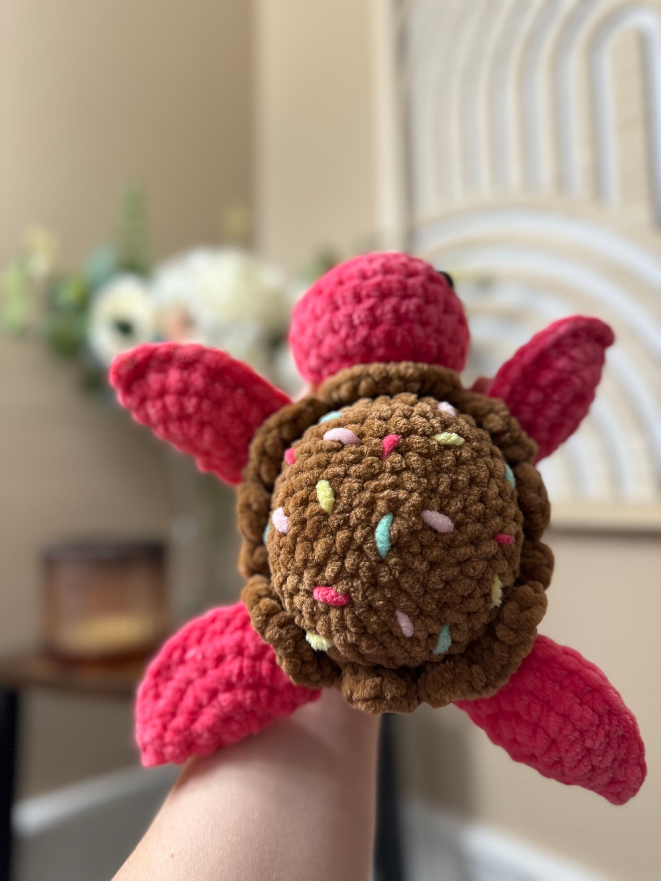 Crochet Ice Cream Turtle, Chocolate Ice Cream Turtle Plushie, Amigurumi ...