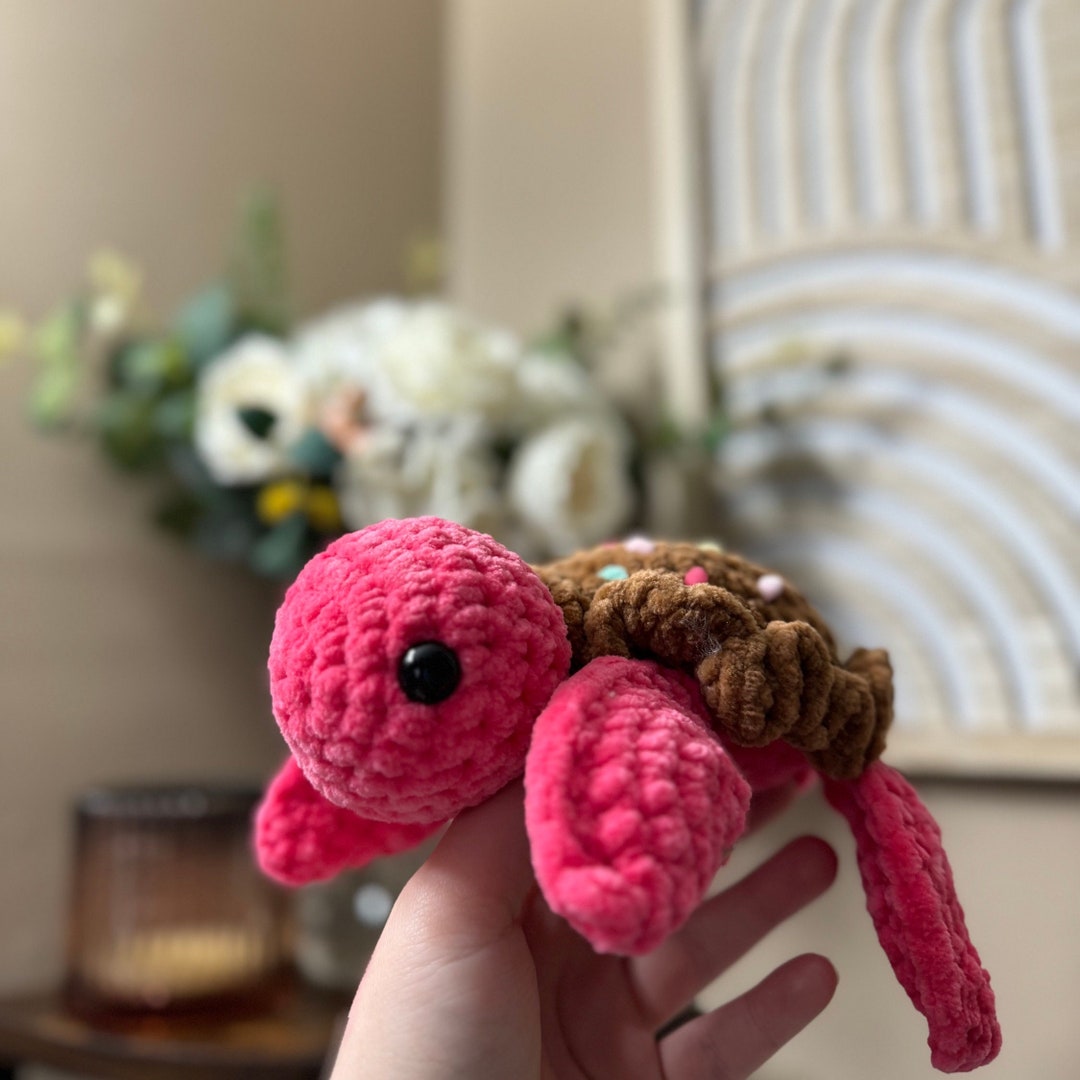 Crochet Ice Cream Turtle, Chocolate Ice Cream Turtle Plushie, Amigurumi ...