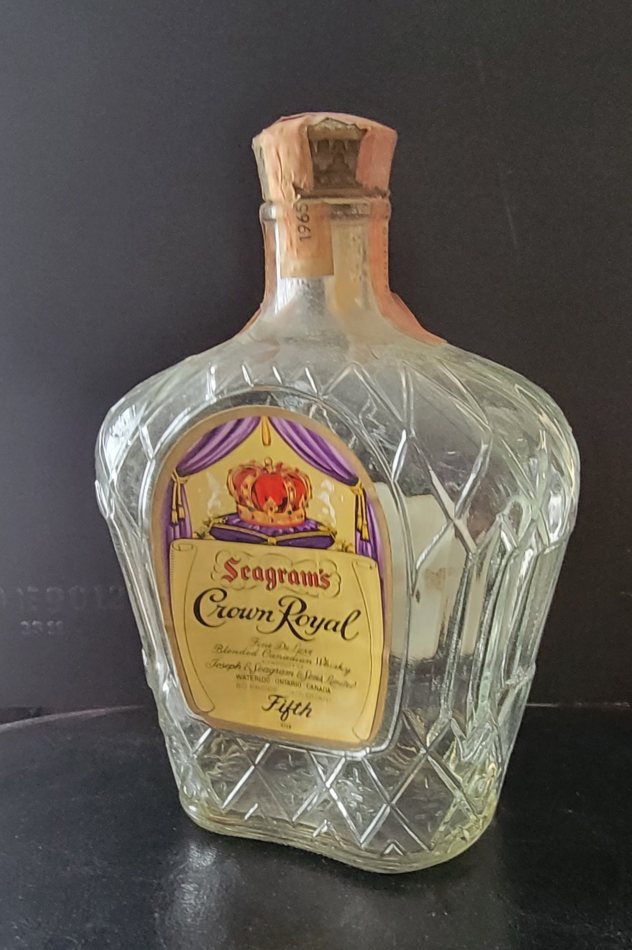 1965 Crown Royal Bottle - Etsy