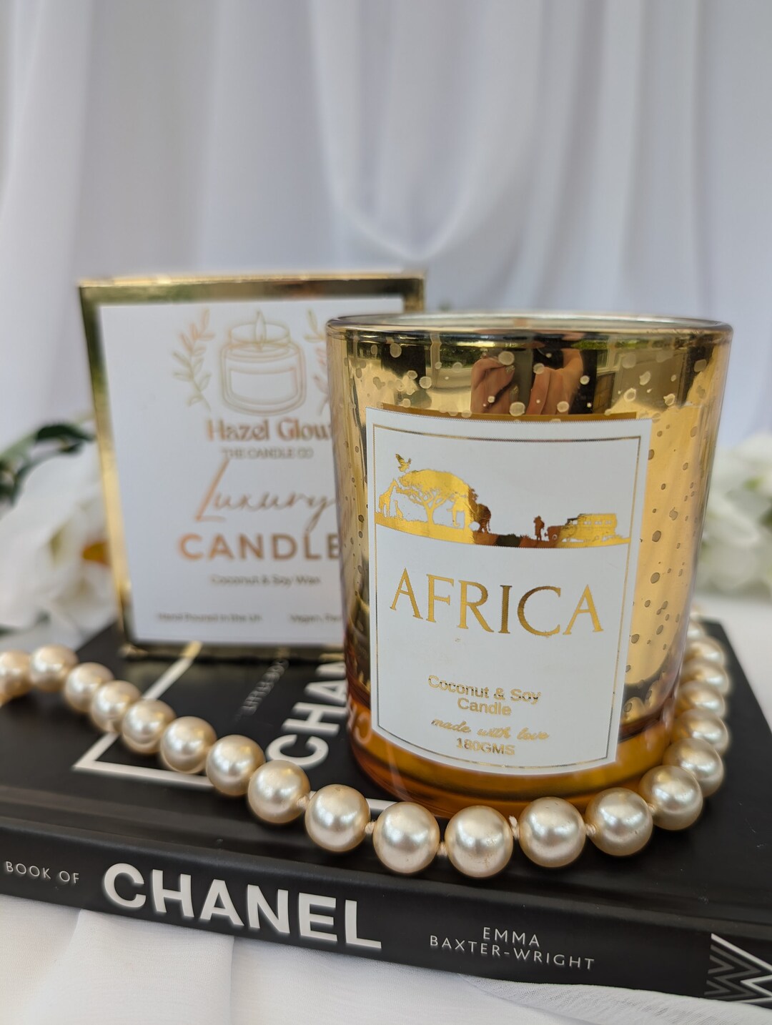 Africa Destination Candle | Limited Edition | Gold Sparkle Glass ...