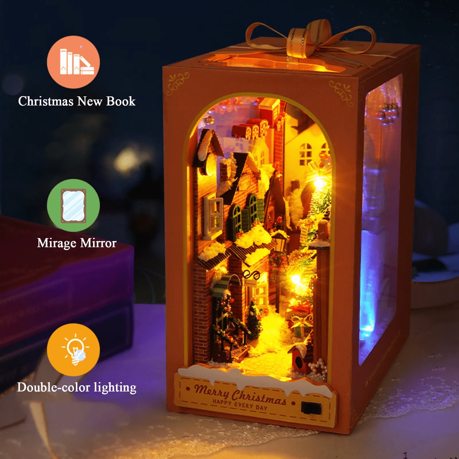 DIY Wooden Book Nook Miniature Kits Bookshelf Decor - Etsy