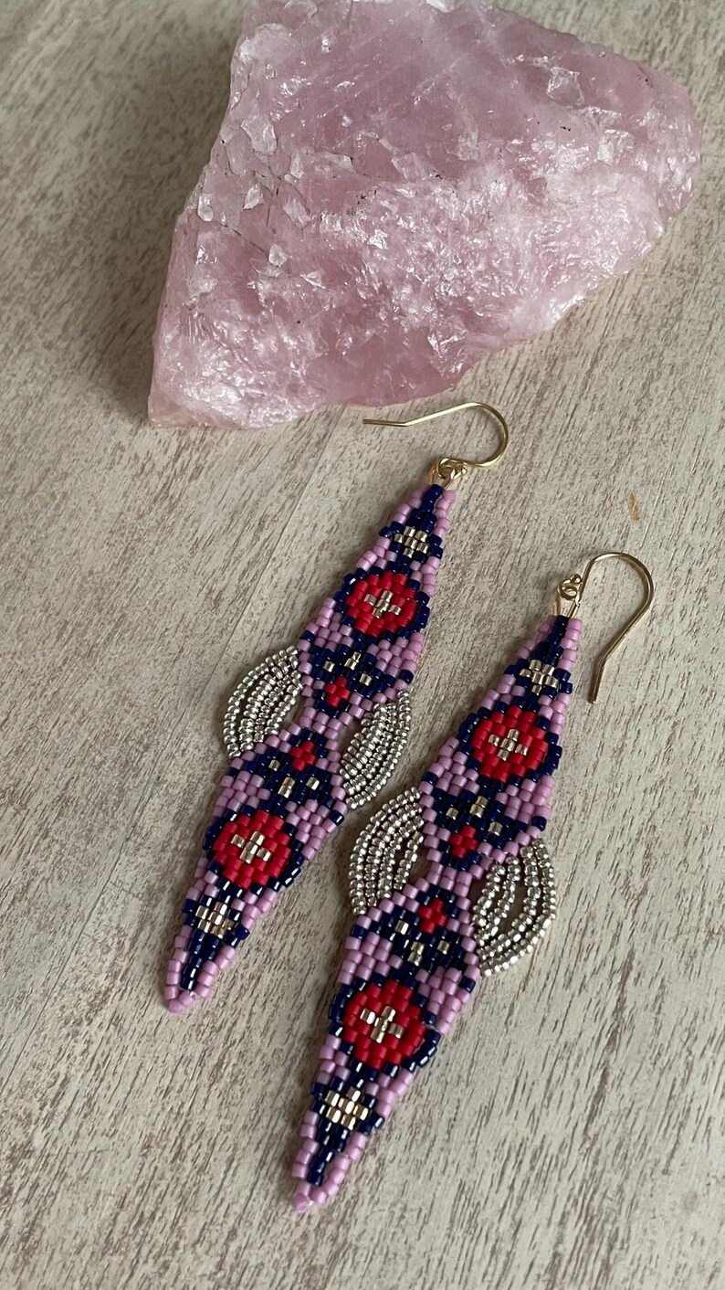 Deva - Brick Stitch Earring Pattern Instant Digital Download PDF - Etsy