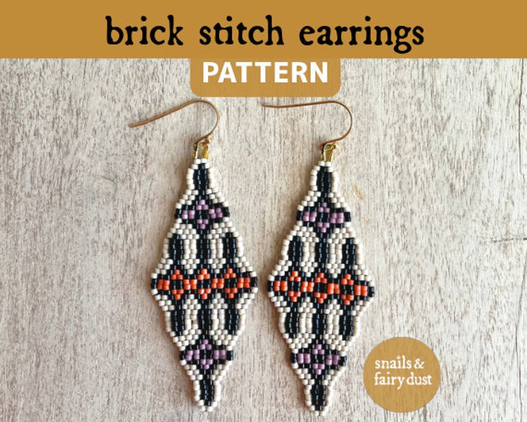Aurora Rising Diamond Shape Brick Stitch Earring Pattern, Miyuki ...