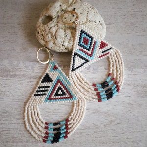Seed Bead Earrings Pattern Bundle, 5 Patterns Looped Fringe Beaded ...