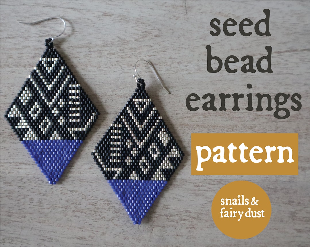 Seed Bead Earrings Pattern, Beaded Jewelry Patterns, Brick Stitch ...