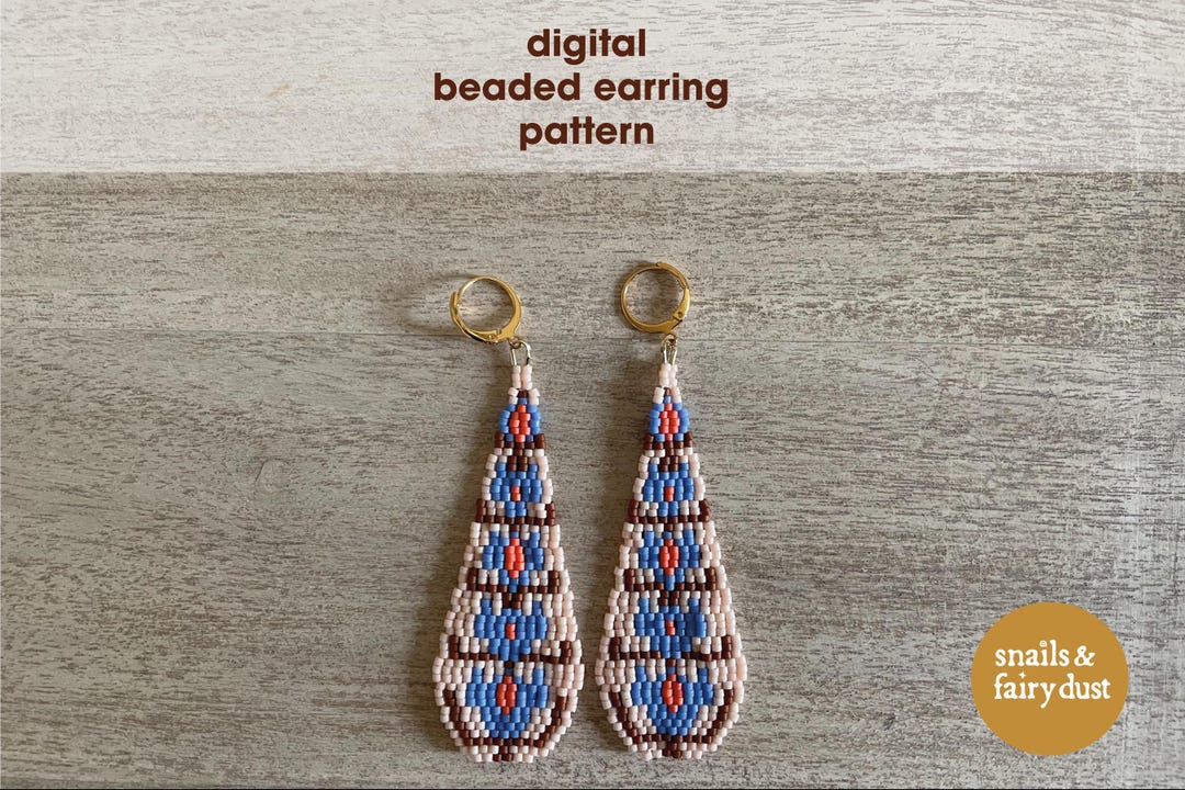 Jora Teardrop Shaped Triple Brick Stitch Fringe Earring Pattern, DIY ...