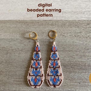 Jora Teardrop Shaped Triple Brick Stitch Fringe Earring Pattern, DIY ...