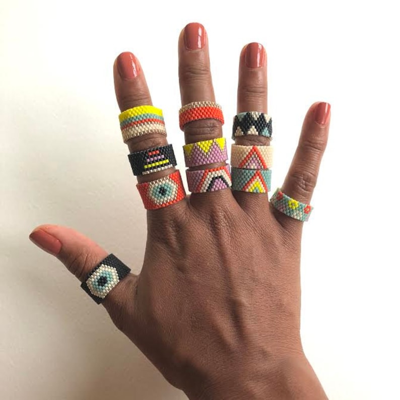 Beaded Ring Tutorial Beading Instructions Beaded Ring Pattern Digital ...