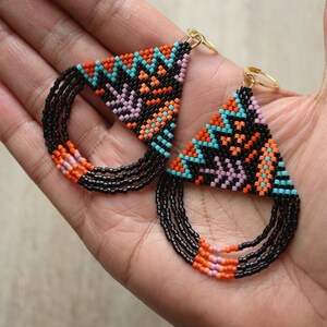 Seed Bead Earrings Pattern Bundle, 5 Patterns Looped Fringe Beaded ...