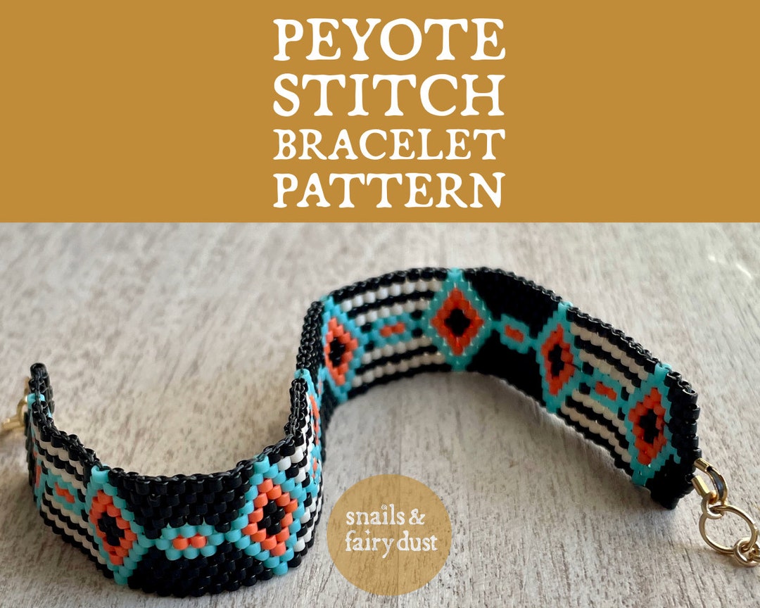 Peyote Stitch Bracelet Pattern, Seed Bead Bracelet Pattern DIY Bracelet ...