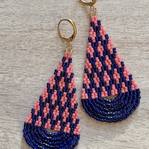 Blueberry Hill Brick Stitch Beaded Earring Pattern, Delica Beading ...