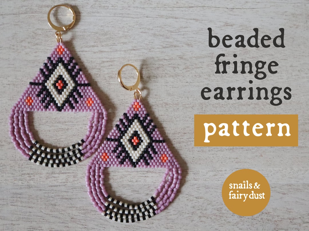 Beaded Earrings Pattern, Seed Bead Patterns, Beaded Fringe Earrings ...