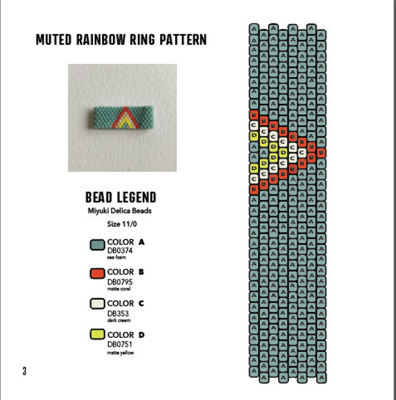 Beaded Ring Tutorial Beading Instructions Beaded Ring Pattern Digital ...