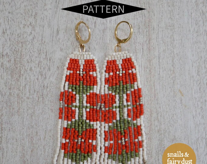 Seed Bead Patterns Beading Patterns Beaded Fringe Earrings PDF Digital ...