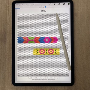 Beading Template Bundle for Procreate or Print | Single Brick Stitch ...
