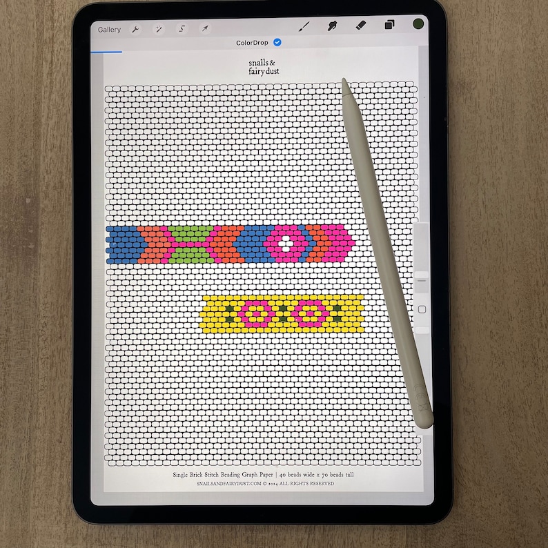 Beading Template Bundle for Procreate or Print | Single Brick Stitch ...