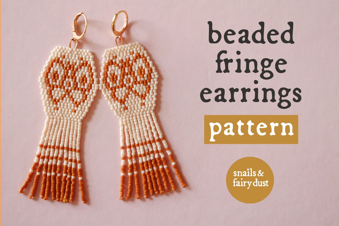Retro Butterfly Beaded Earrings Pattern, Beaded Fringe Earrings Pattern ...
