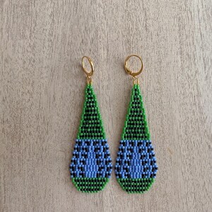 Rhiannon Teardrop Shaped Triple Brick Stitch Fringe Earring Pattern ...