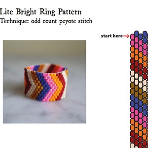 Peyote Stitch Ring Pattern Bundle, 5 Beaded Ring Pattern, Odd Count ...