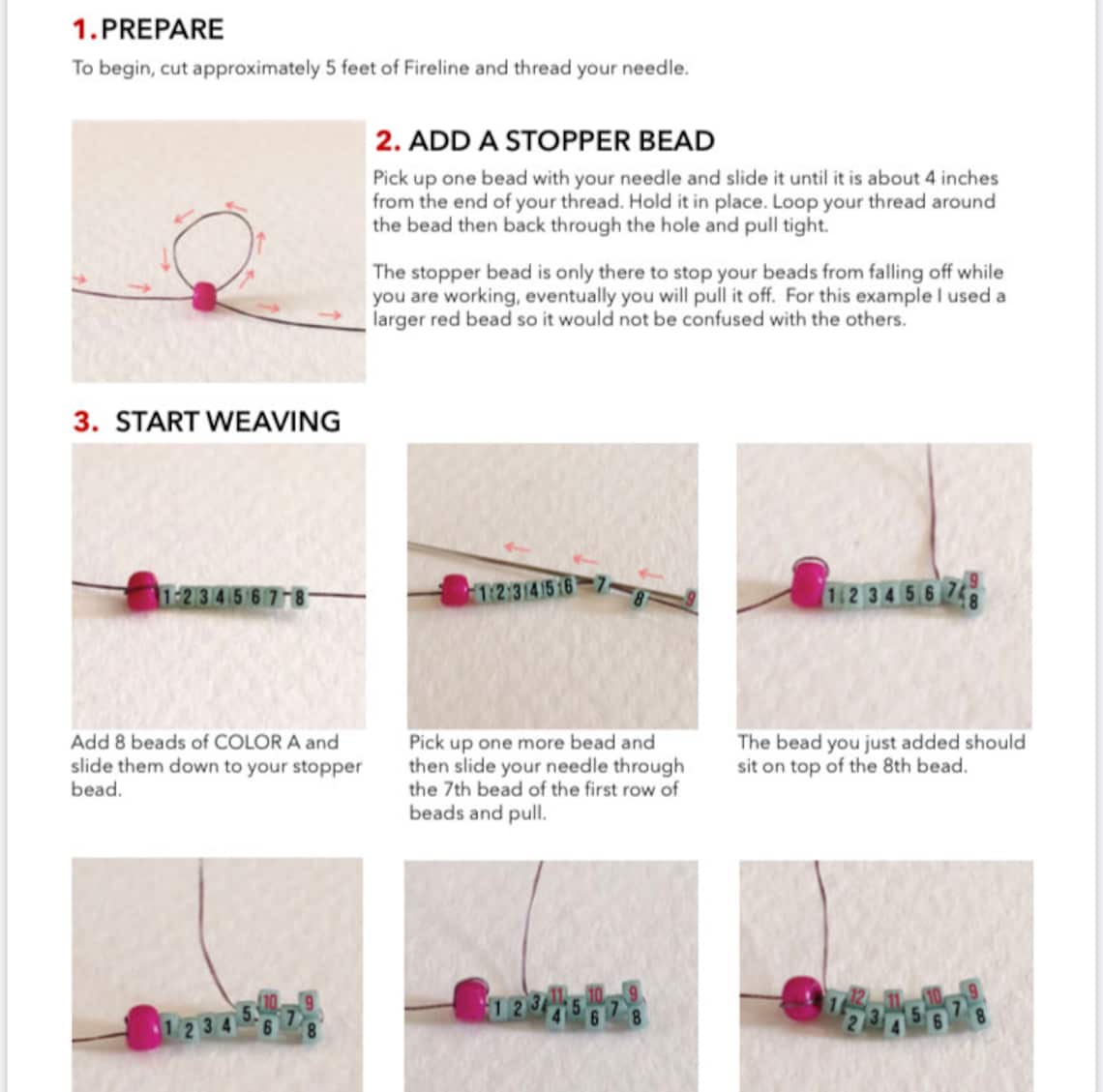 Beaded Ring Tutorial Beading Instructions Beaded Ring Pattern Digital ...