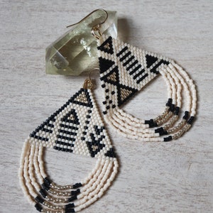 Seed Bead Earrings Pattern Bundle, 5 Patterns Looped Fringe Beaded ...