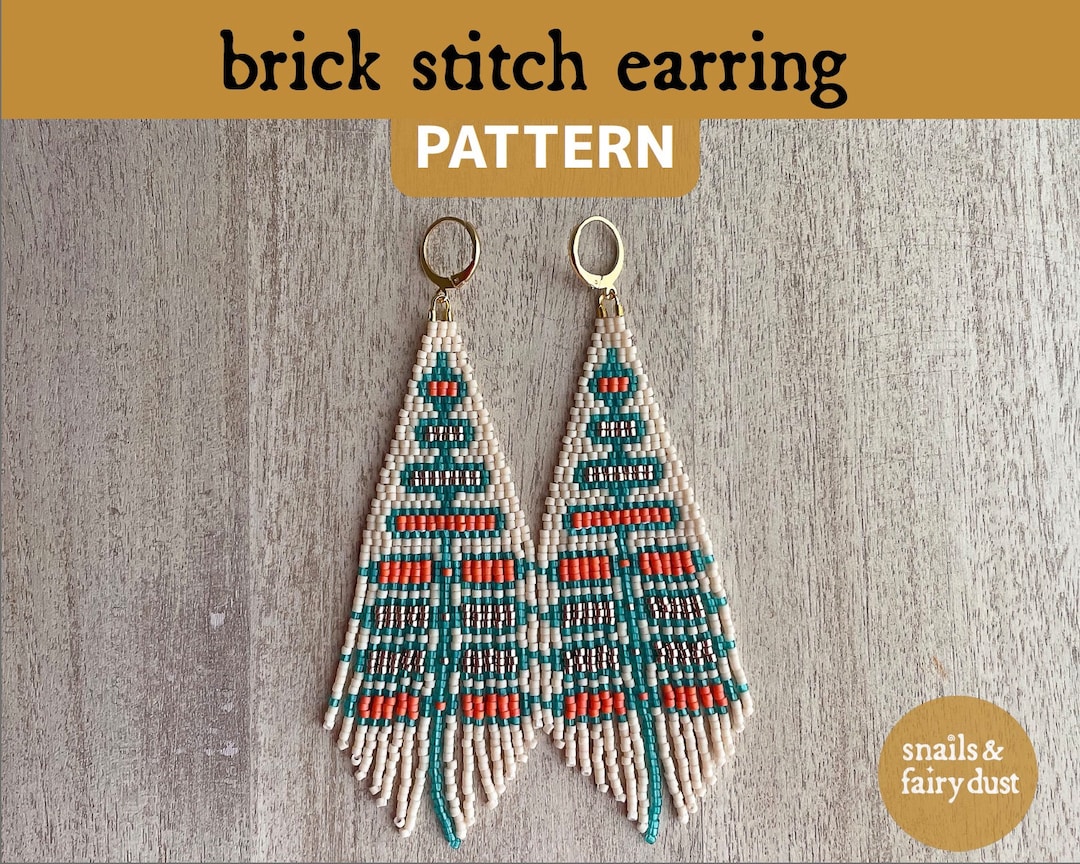 Brick Stitch Fringe Earring Pattern, Delica Beading Pattern, Seed Bead ...