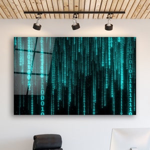 Matrix Wall Art on Tempered Glass, Matrix Wall Hanging, Abstract Wall ...