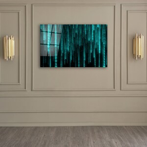 Matrix Wall Art on Tempered Glass, Matrix Wall Hanging, Abstract Wall ...