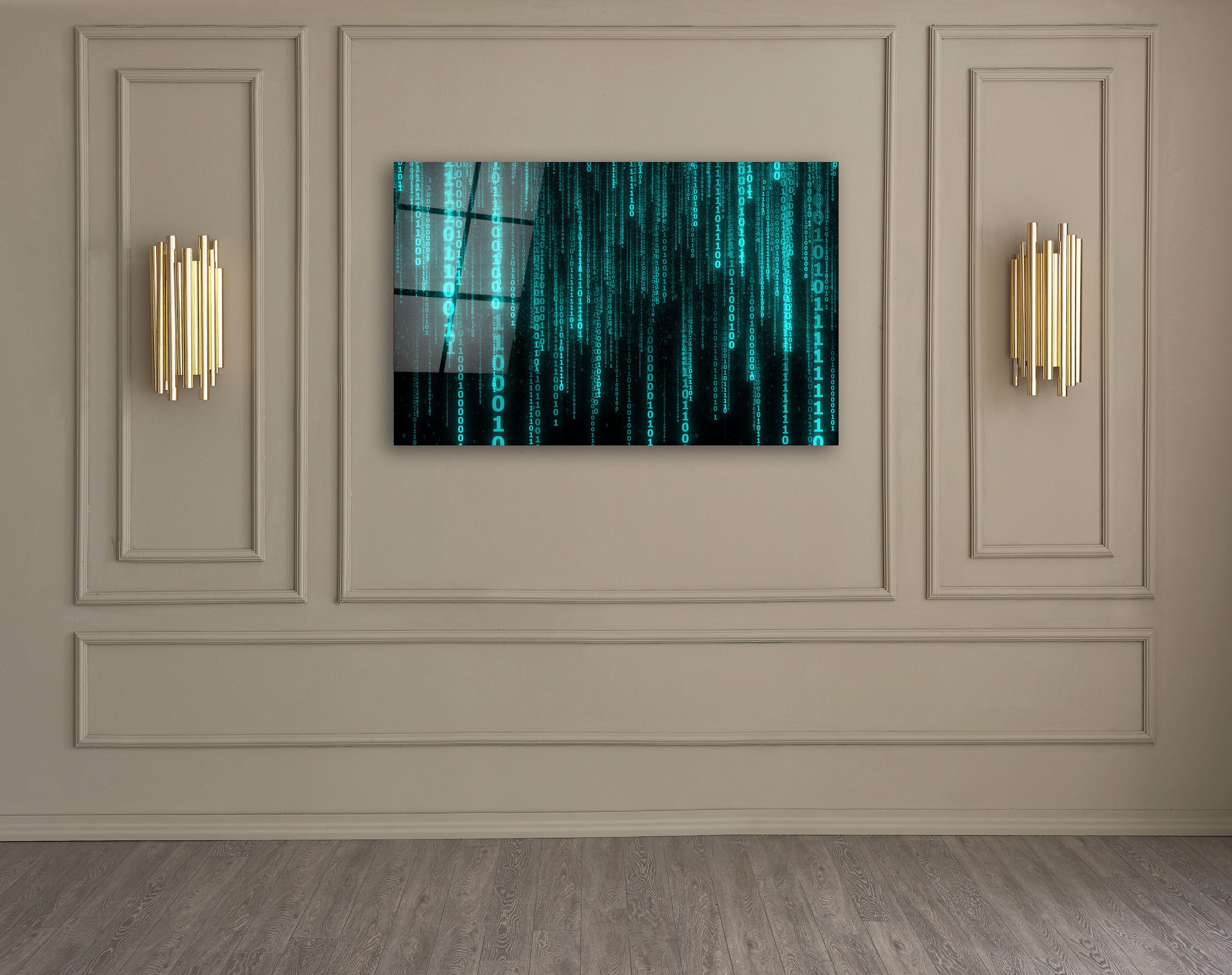 Matrix Wall Art on Tempered Glass, Matrix Wall Hanging, Abstract Wall ...