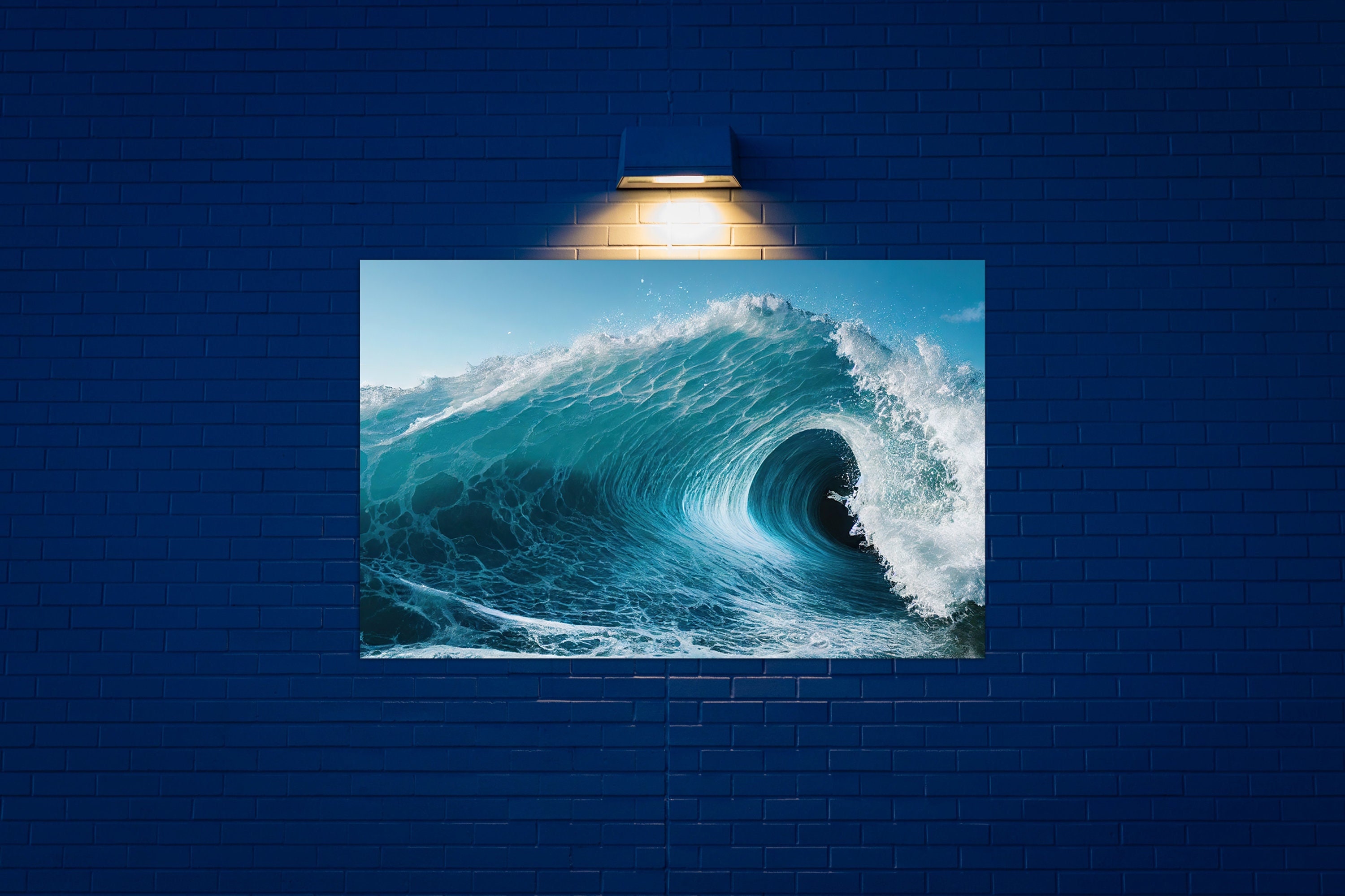 Ocean Wave Glass Wall Art, Sea Wave Wall Hanging on Tempared Glass ...