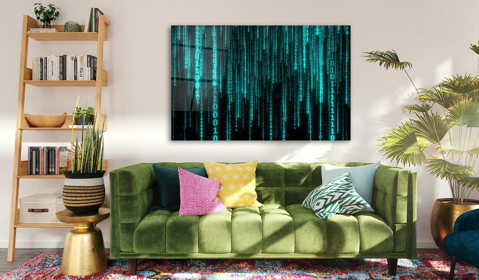 Matrix Wall Art on Tempered Glass, Matrix Wall Hanging, Abstract Wall ...