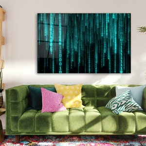 Matrix Wall Art on Tempered Glass, Matrix Wall Hanging, Abstract Wall ...