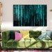 Matrix Wall Art on Tempered Glass, Matrix Wall Hanging, Abstract Wall ...