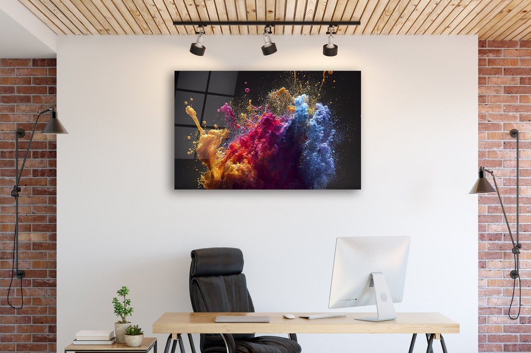 Color Steam Wall Art, Glass Wall Art Color Splash, Glass Wall Art ...