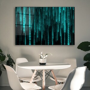 Matrix Wall Art on Tempered Glass, Matrix Wall Hanging, Abstract Wall ...