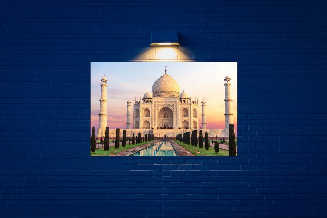 Taj Mahal Glass Wall Art, Indian Architecture Wall Hanging, Historical ...