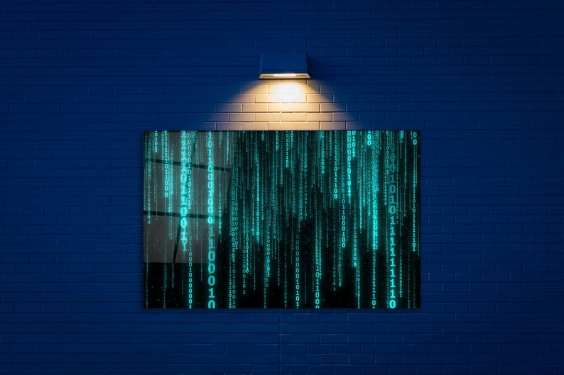 Matrix Wall Art on Tempered Glass, Matrix Wall Hanging, Abstract Wall ...