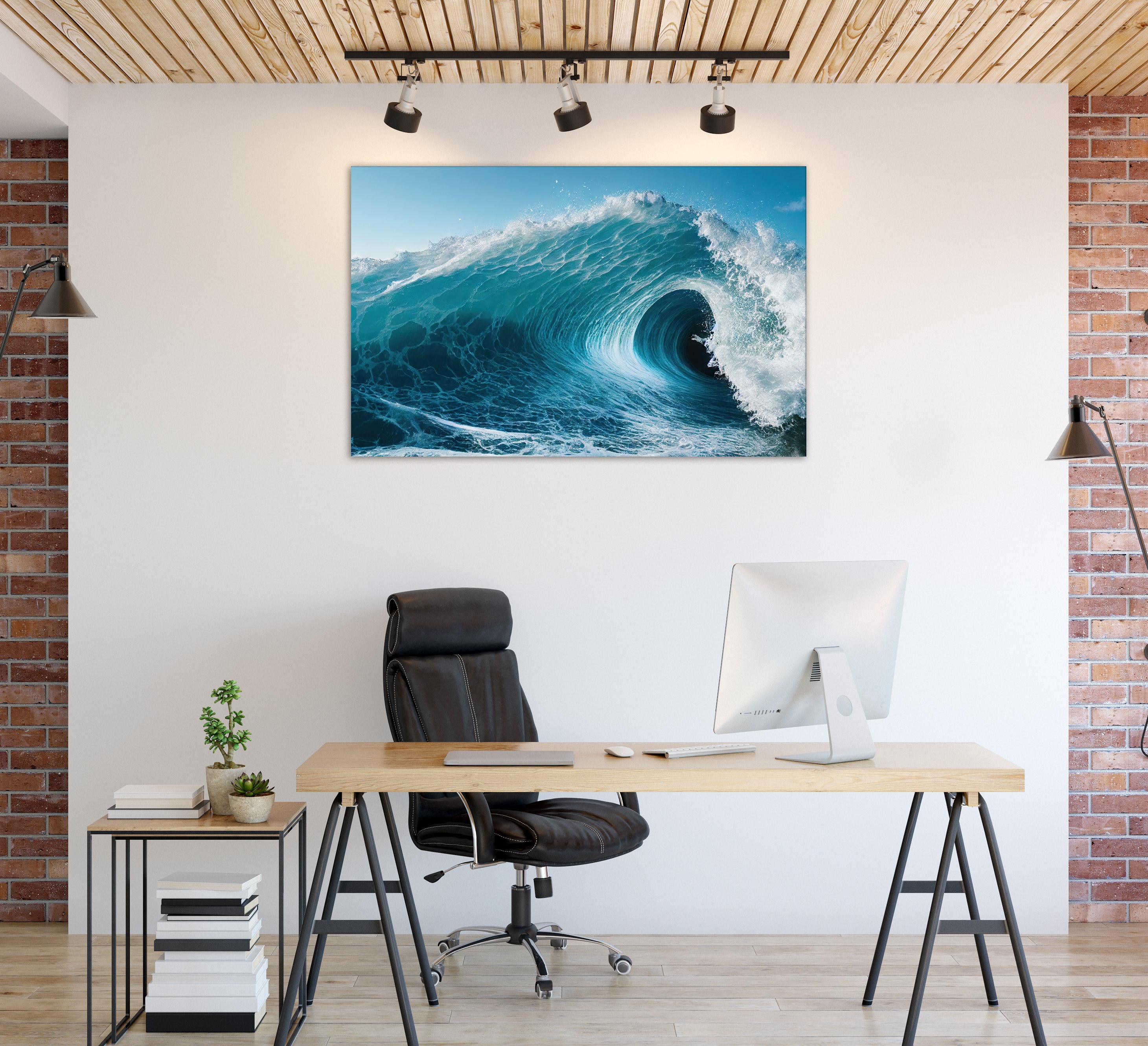 Ocean Wave Glass Wall Art, Sea Wave Wall Hanging on Tempared Glass ...