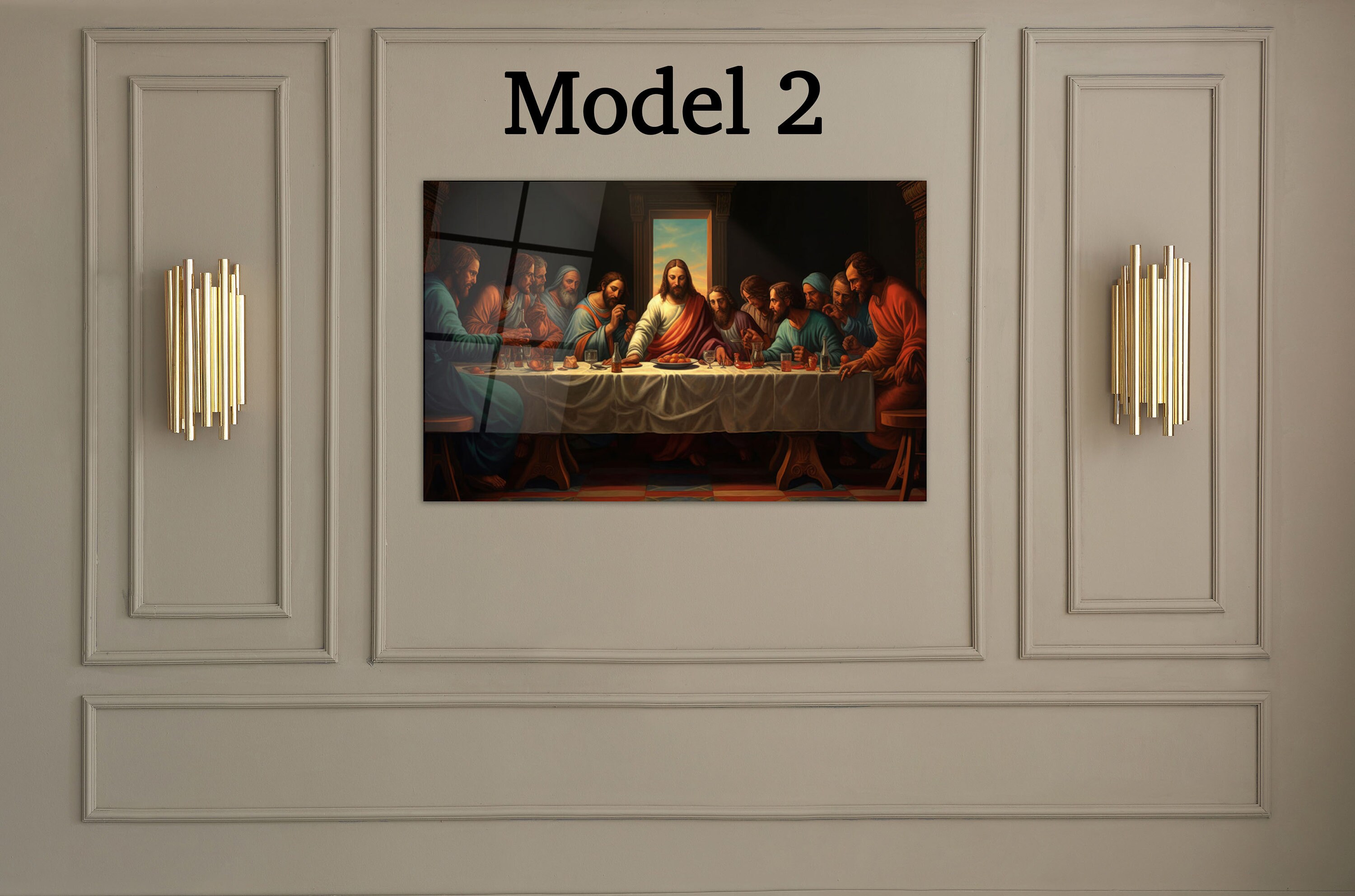 Last Supper Wall Art on Tempered Glass, Jesusu Wall Hanging, Christ ...