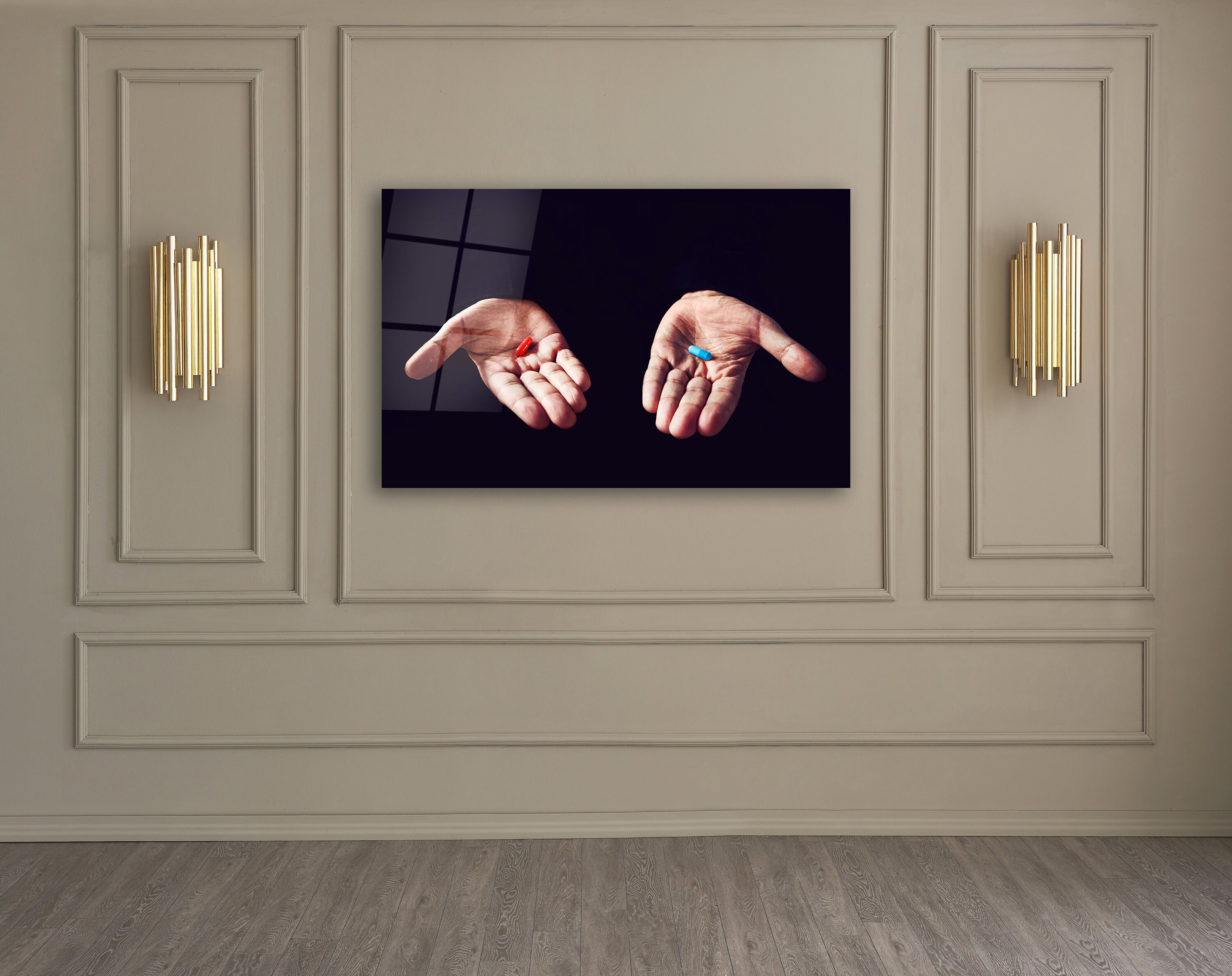 Matrix Glass Wall Hanging, the Matrix Wall Art, Red or Blue Pill in ...