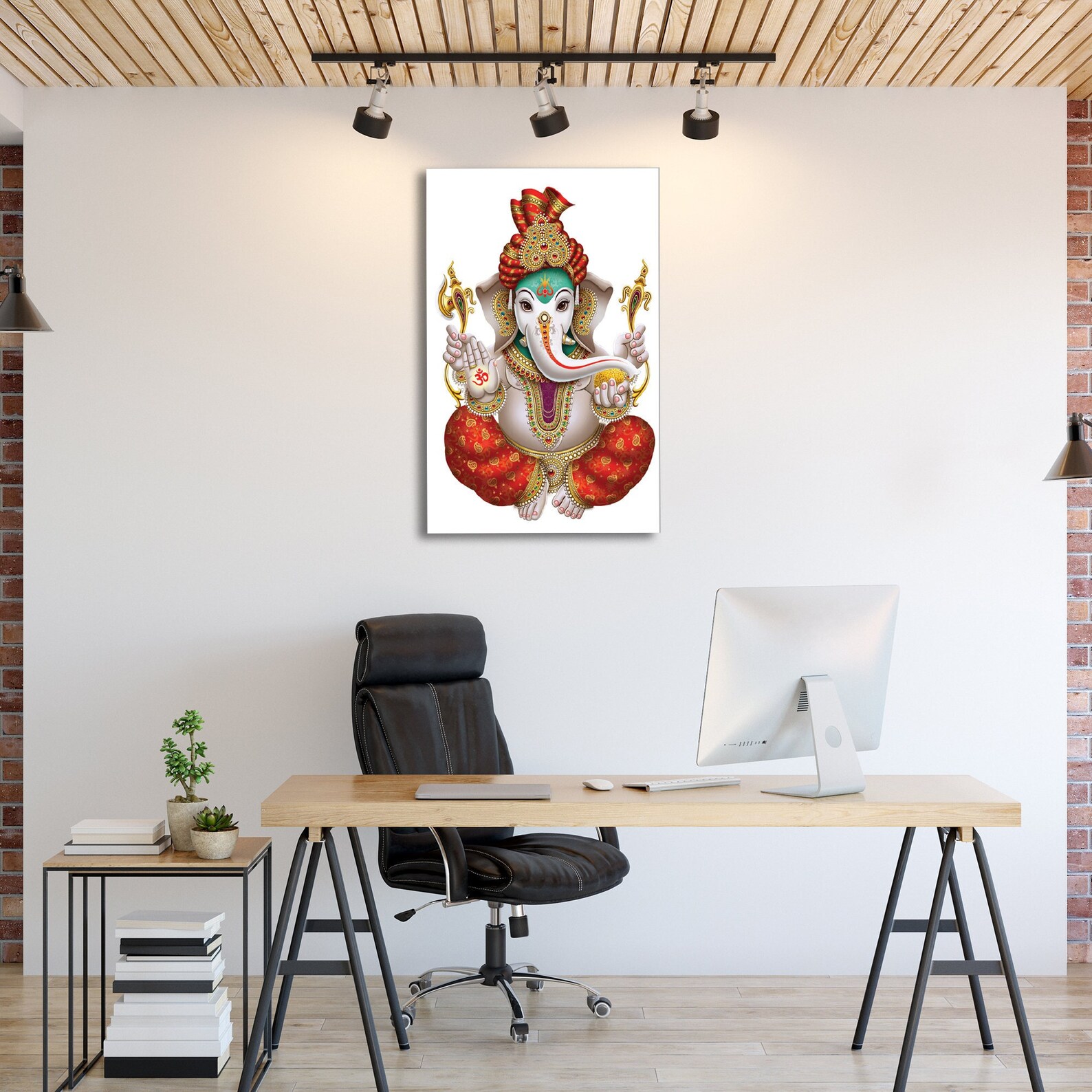 Ganesha Wall Art, Religeous Vertical Wall Art, Lord Ganesha Spiritual ...