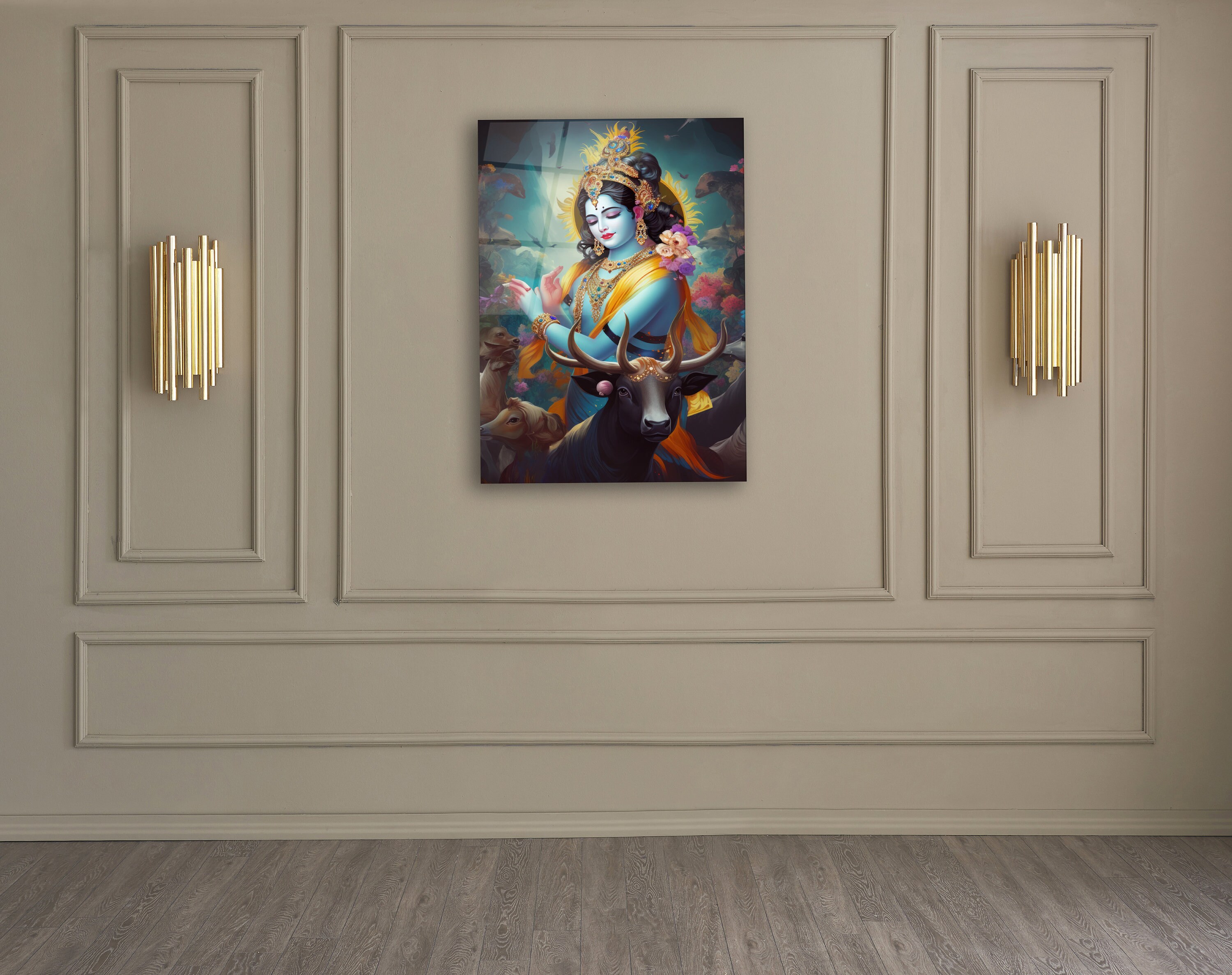 Lord Krishna Glass Wall Hanging Indian God Glass Wall Art - Etsy